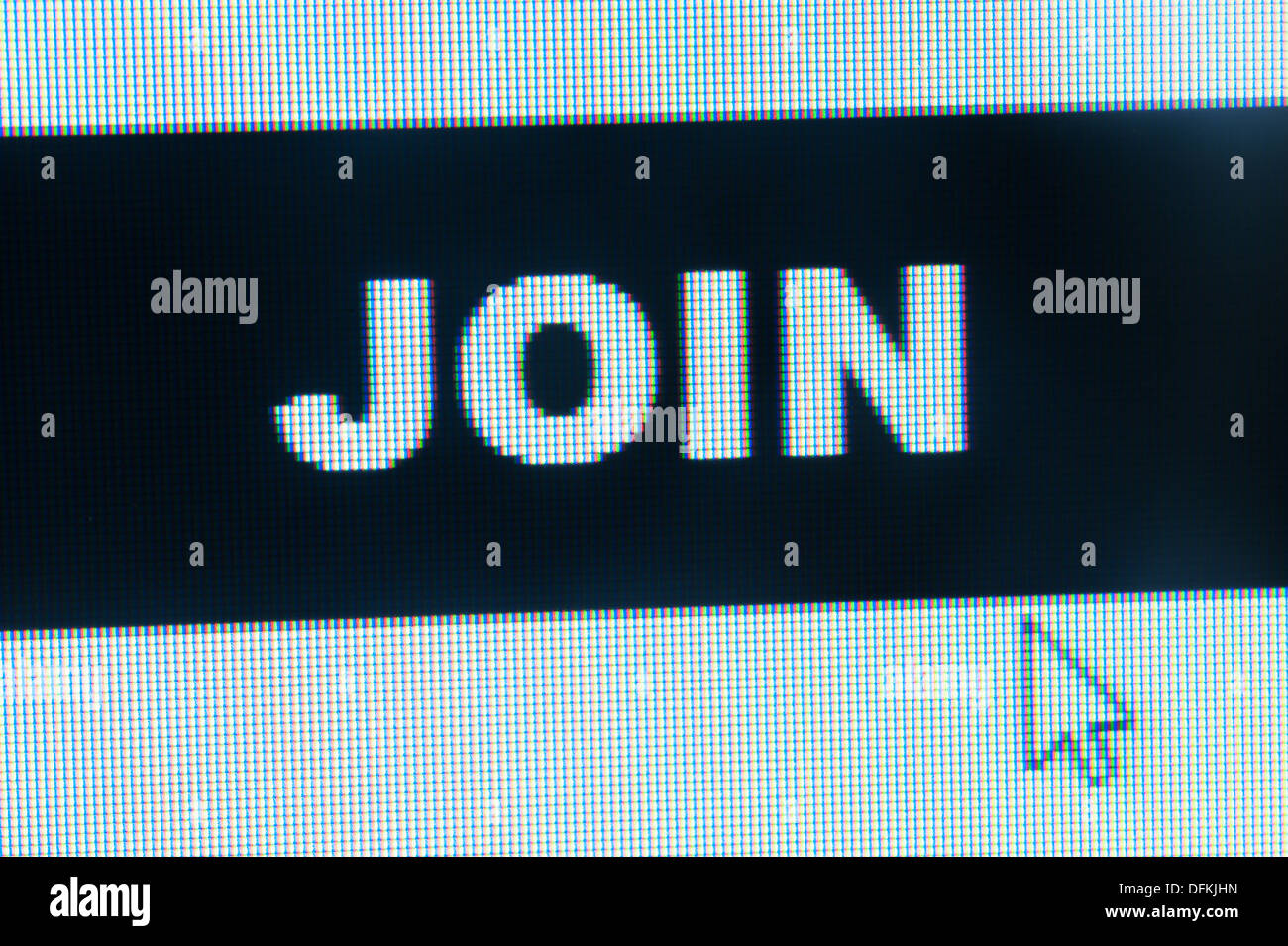 Join word and cursor on computer monitor Stock Photo - Alamy