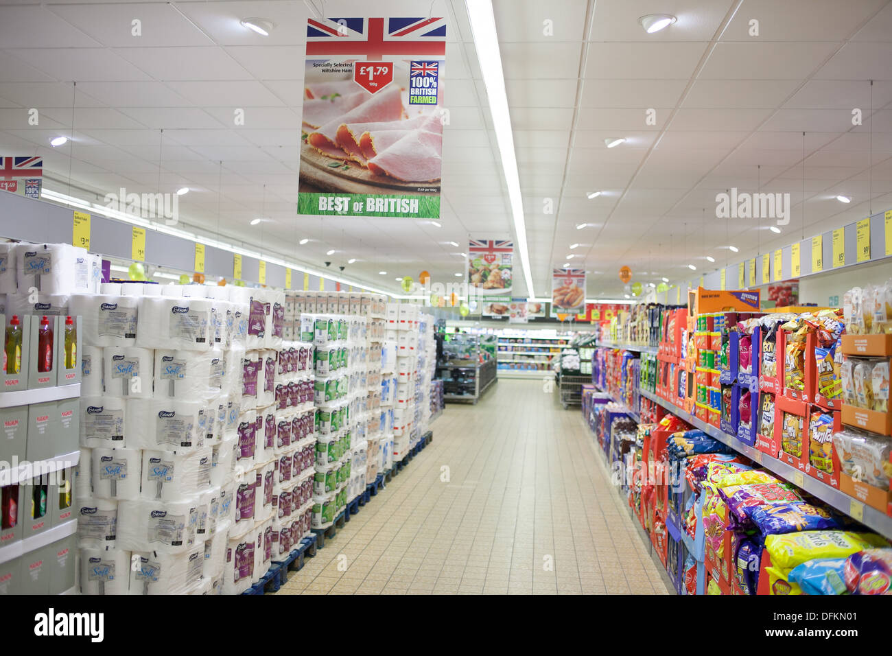 Interior shots of Aldi Didsbury Stock Photo - Alamy