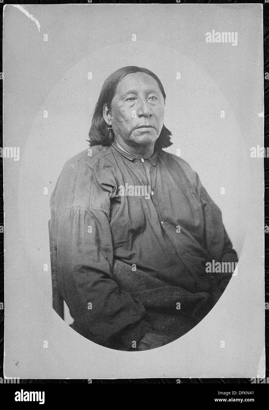 Little Raven, a principal Arapaho chief, is shown in this image ...
