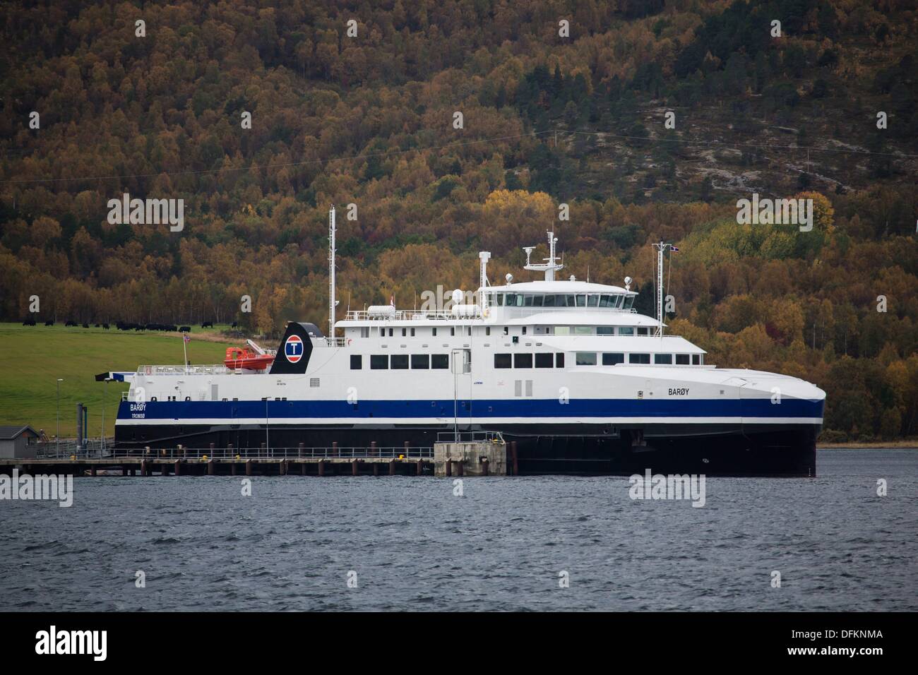 ferry Baroy in Bognes Stock Photo - Alamy