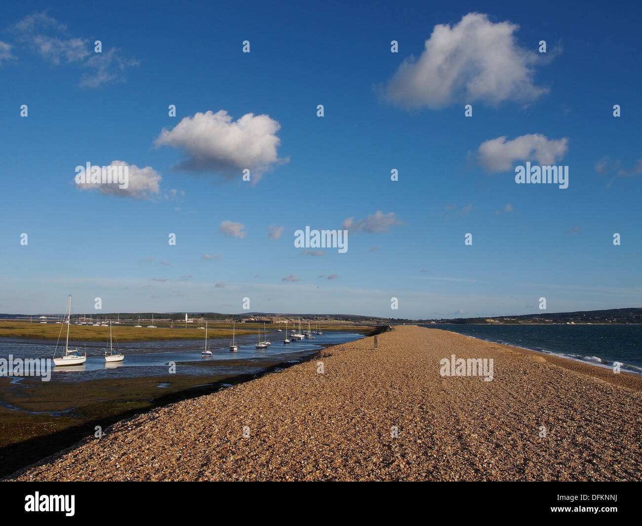 Shingle bank, Hurst spit, Hampshire, England Stock Photo - Alamy