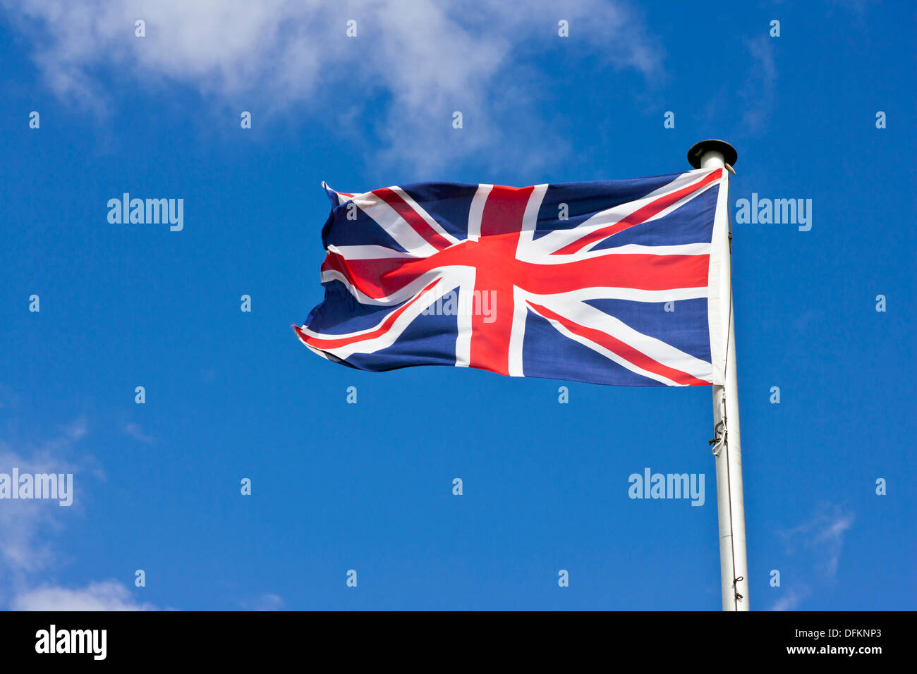 Flag flying above Fort George at Inverness in the Scottish Highlands ...