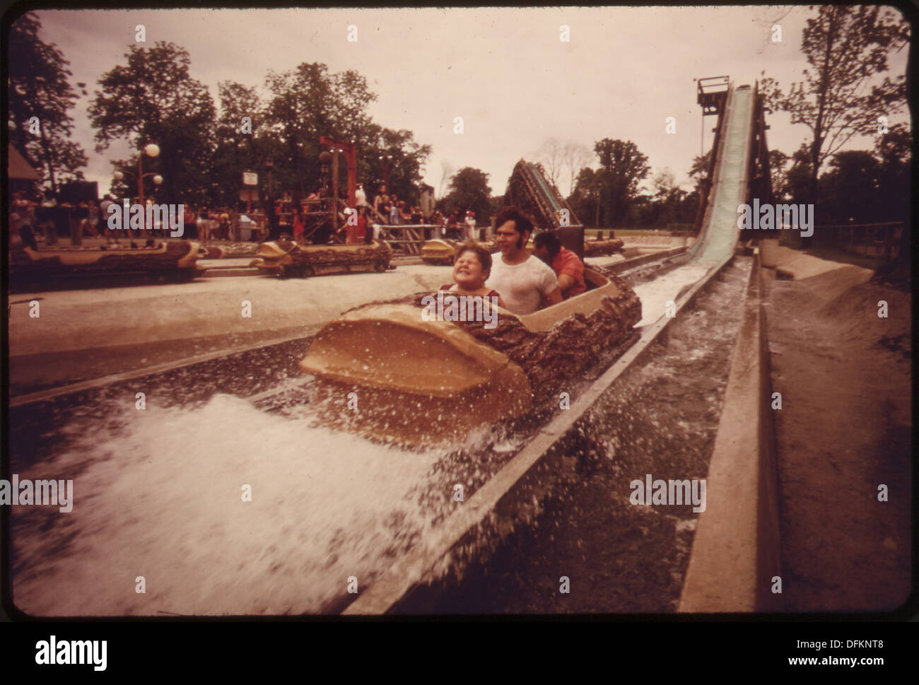 A log flume ride located at an amusement park on Bob-Lo Island. This ...