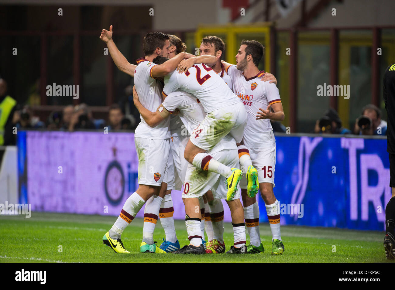Francesco totti celebrates after the goal hi-res stock photography and ...