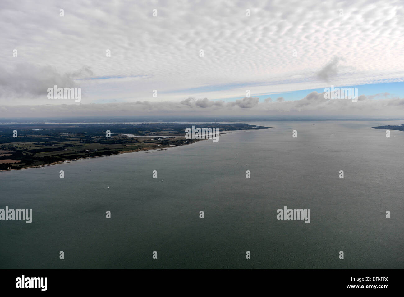 Aerial photograph of The Solent Stock Photo - Alamy