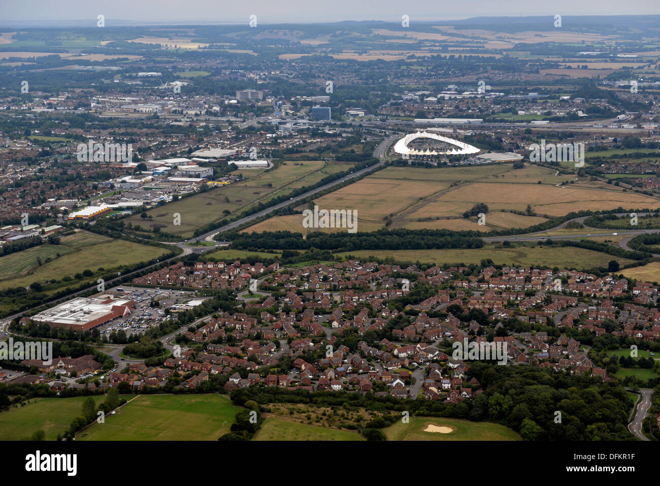 Aerial photograph of Ashford Kent Stock Photo - Alamy