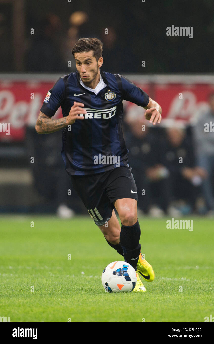 Milan, Italy. 5th Oct, 2013. Ricardo Alvarez (Inter) Football / Soccer : Italian "Serie A" match ...