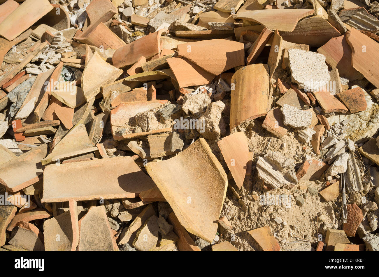 Full frame take of rubble resulting from pulling down a building Stock ...