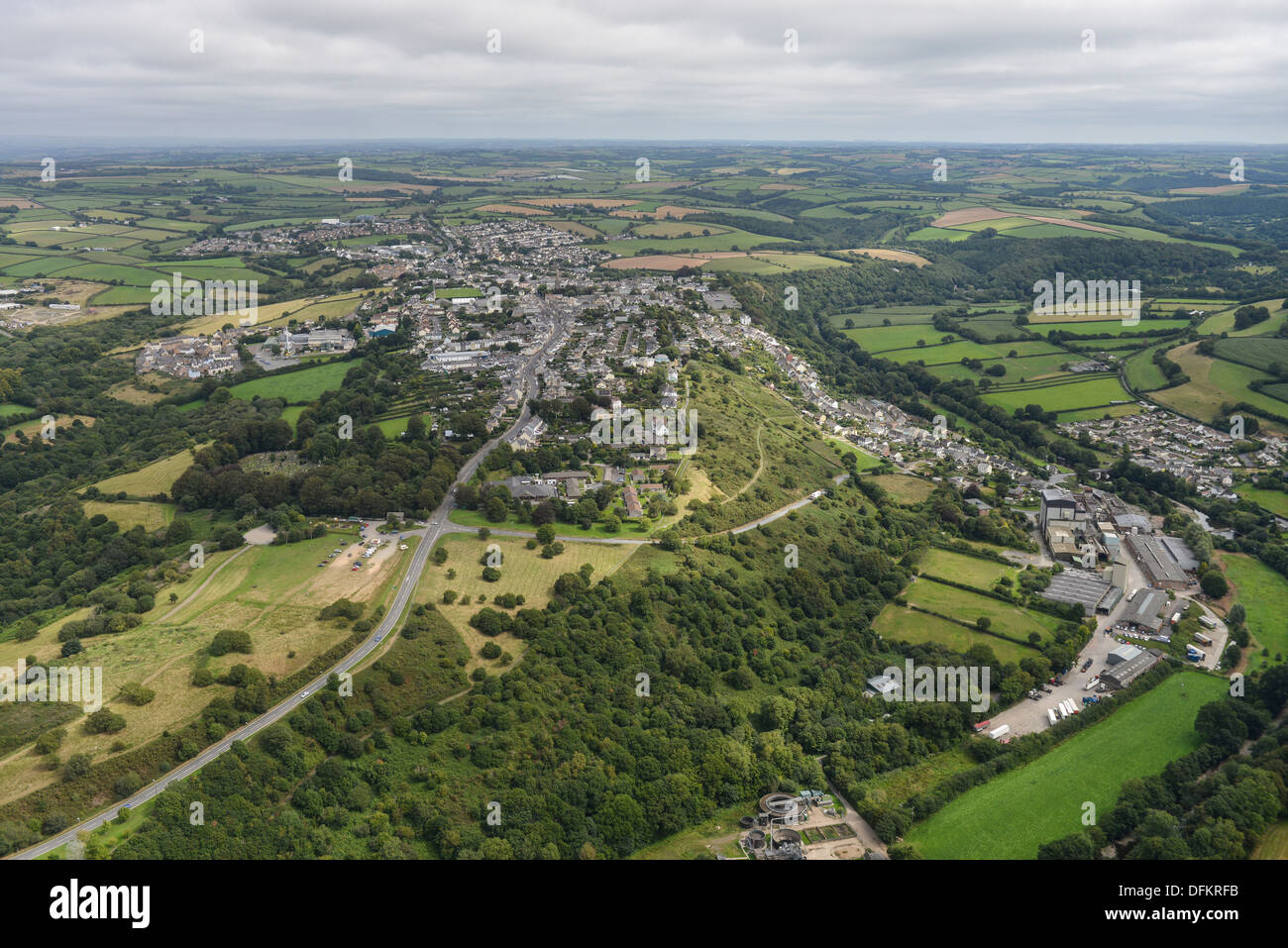 Aerial photograph of Torrington Devon Stock Photo - Alamy