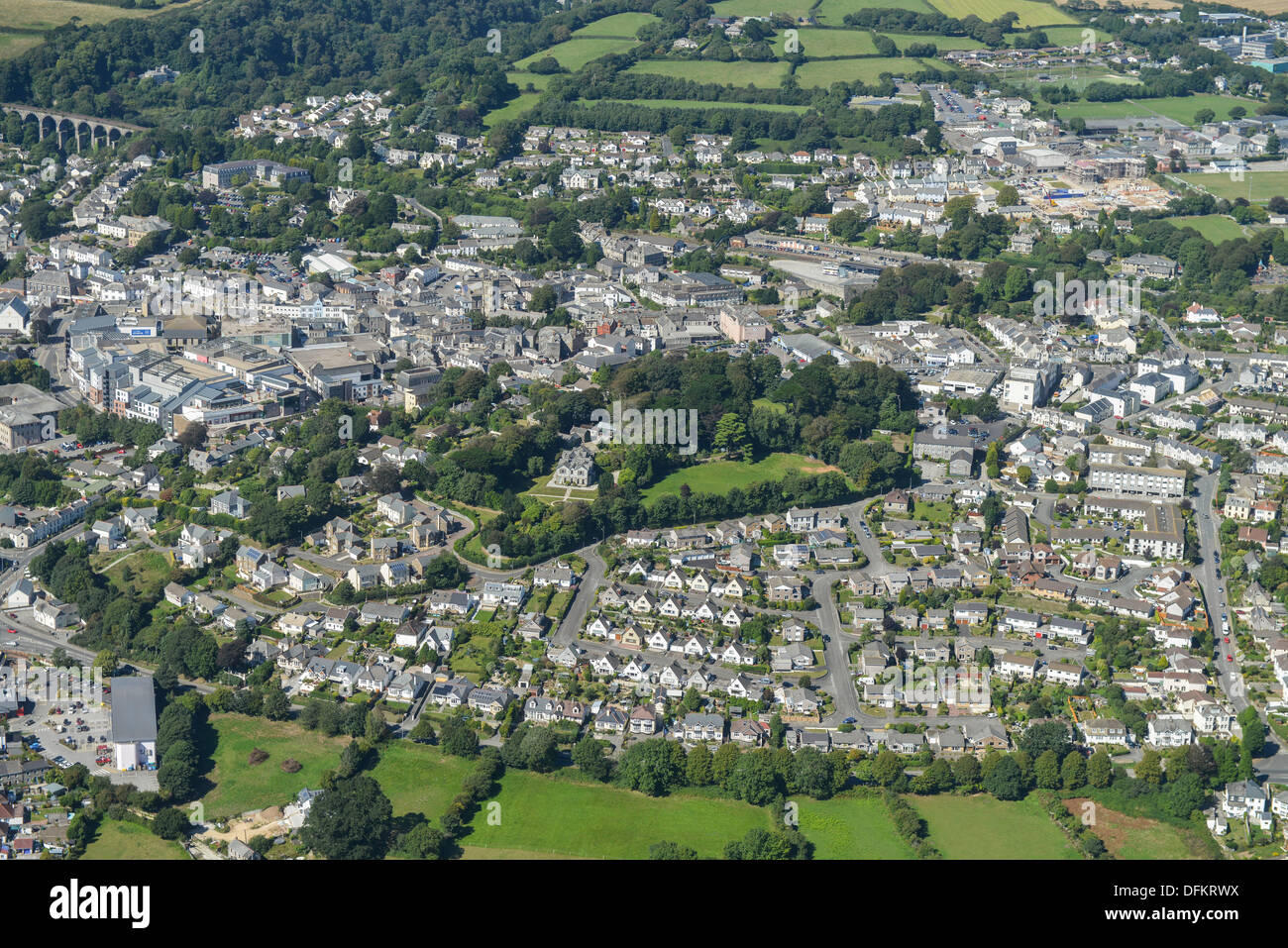Aerial photograph of St Austell Cornwall Stock Photo - Alamy
