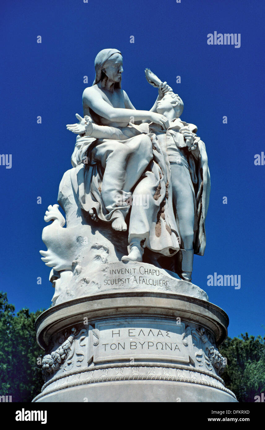 Memorial or Monument to Lord Byron Athens Greece Stock Photo - Alamy