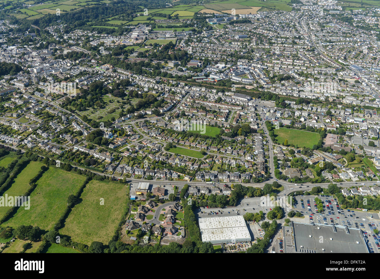 Aerial photograph of St Austell Cornwall Stock Photo - Alamy