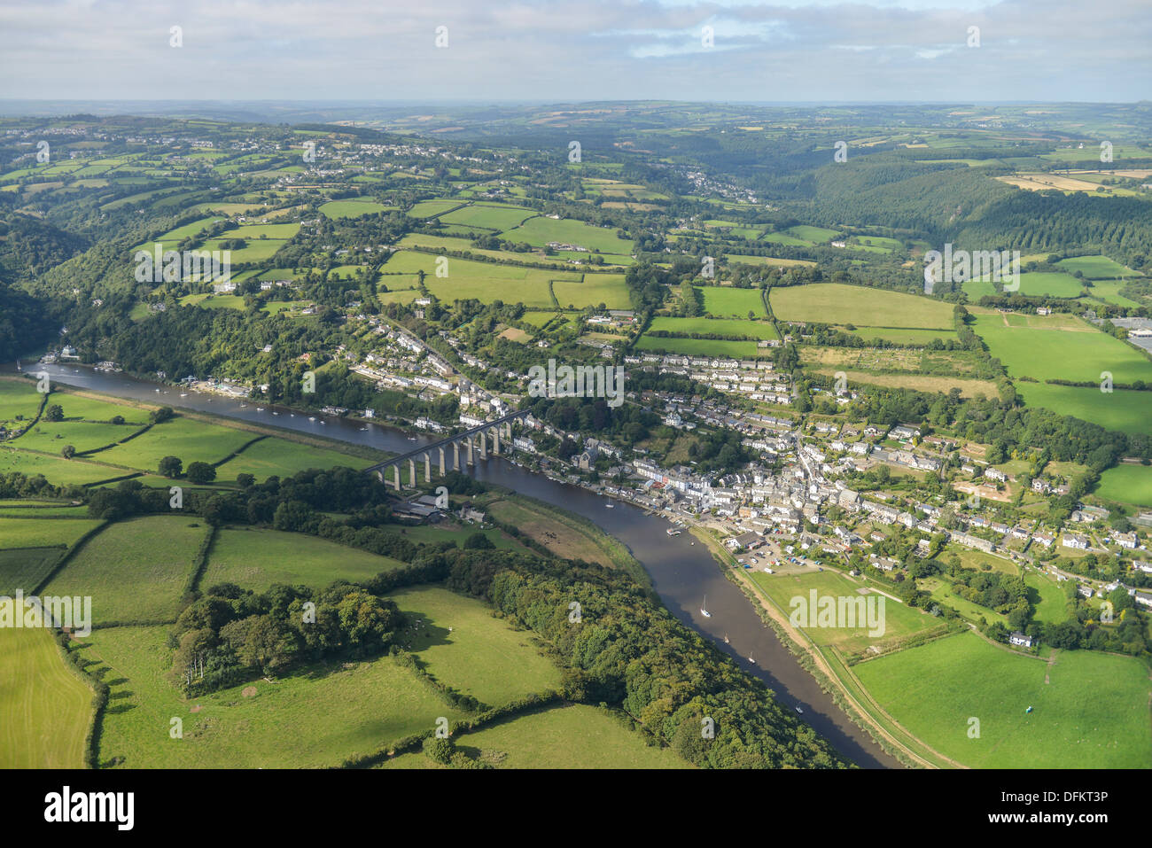 Aerial photograph of Calstock Cornwall Stock Photo - Alamy