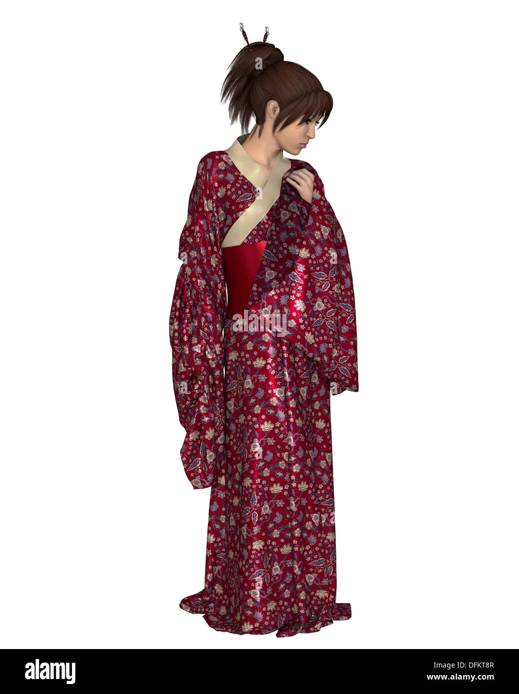 The red kimono Cut Out Stock Images & Pictures - Alamy
