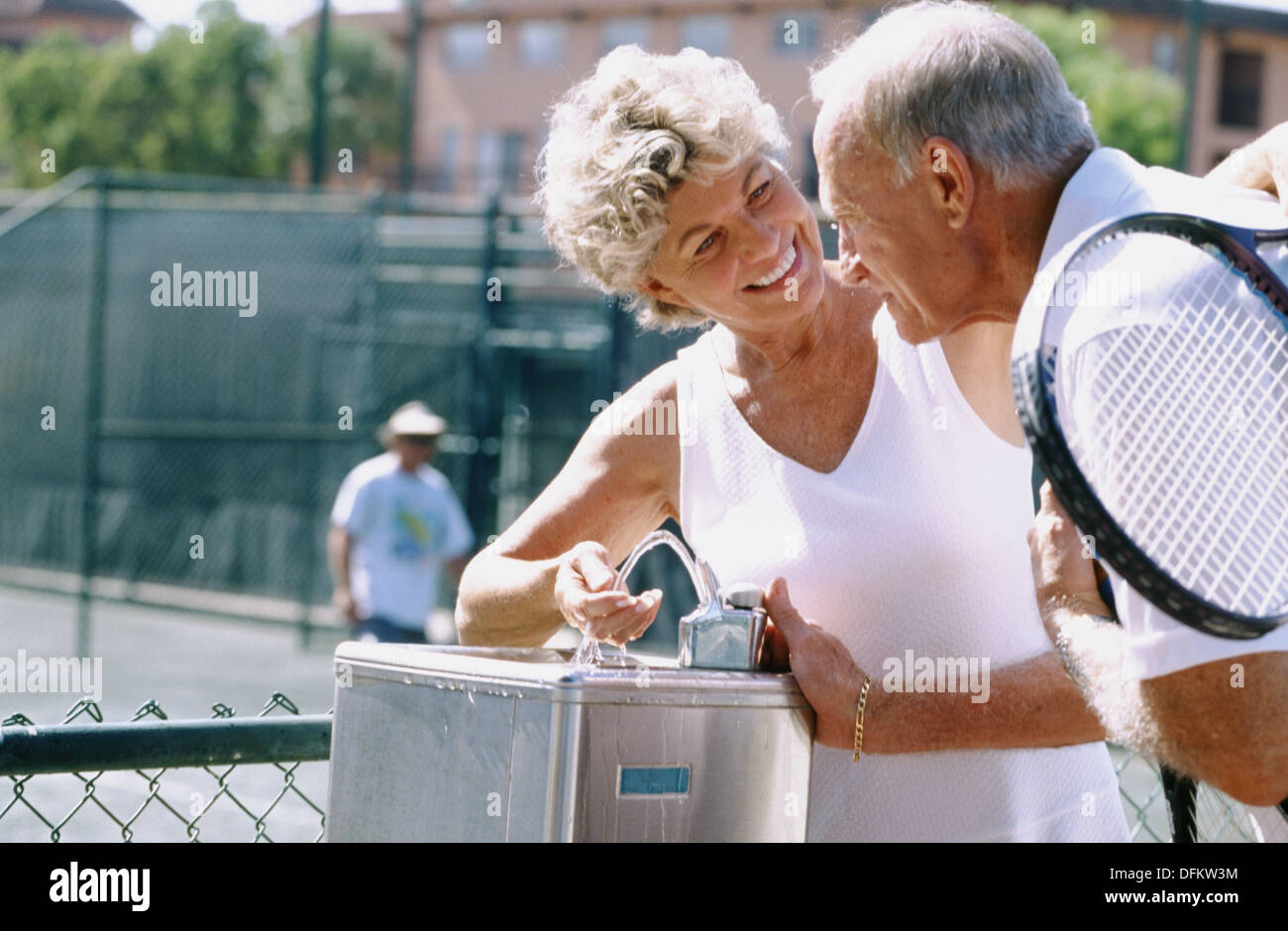 taking a break from tennis Stock Photo - Alamy