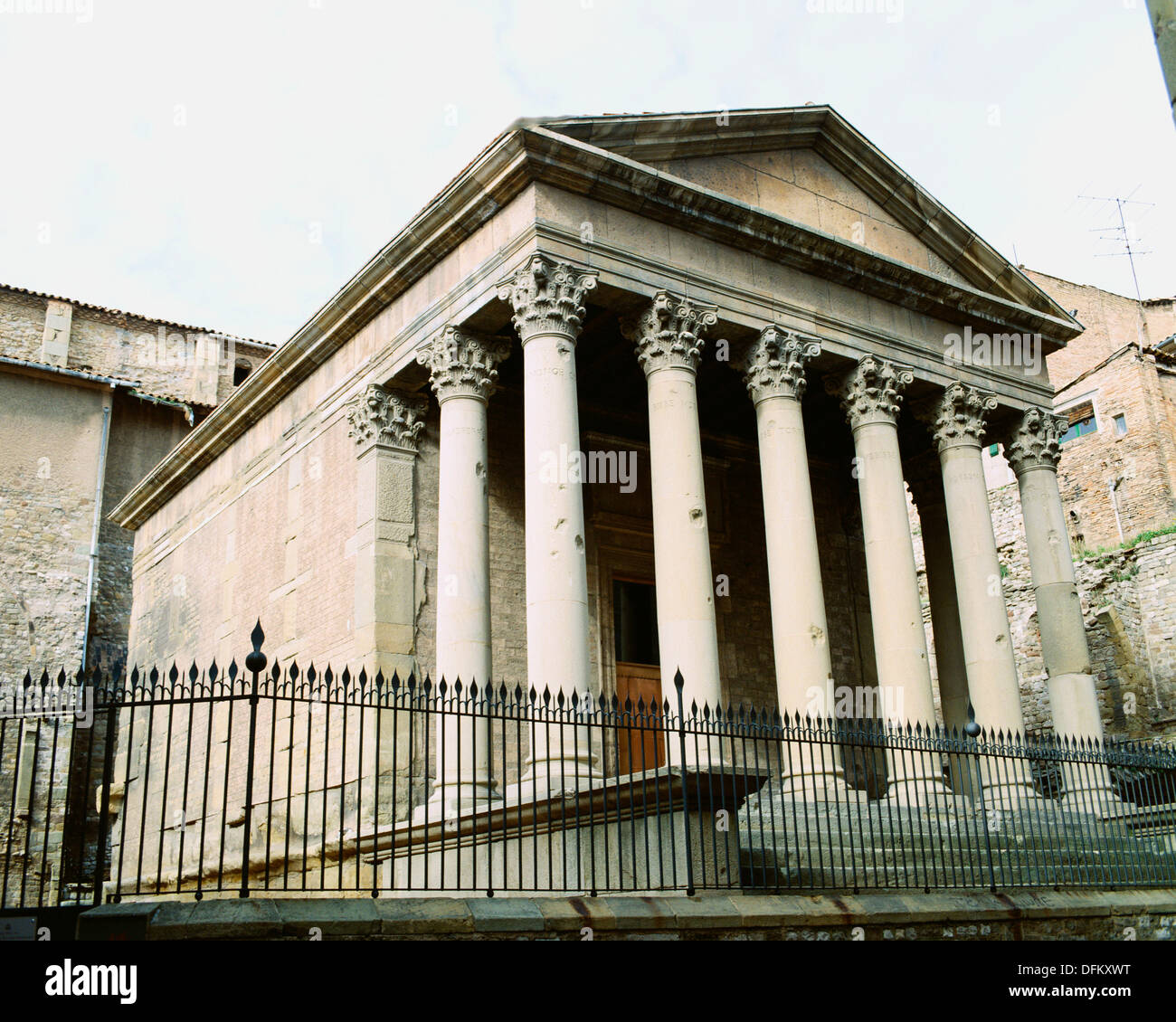 Roman temple. Vic. Barcelona province. Catalunya. Spain Stock Photo - Alamy