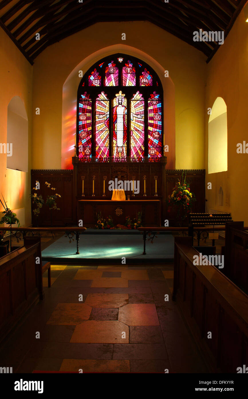 Stained glass window in church Stock Photo - Alamy