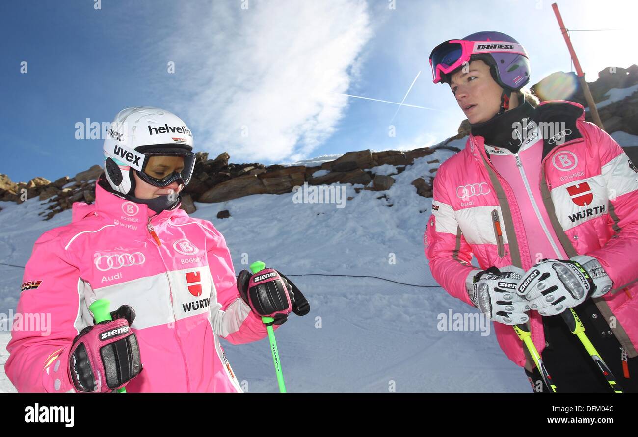 Flattach, Austria. 07th Oct, 2013. German ski racers Maria Hoefl-Riesch ...