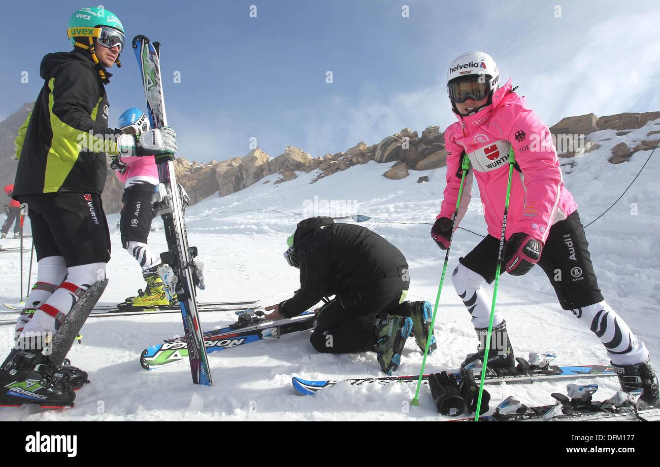 Flattach, Austria. 07th Oct, 2013. German ski racers Felix Neureuther ...