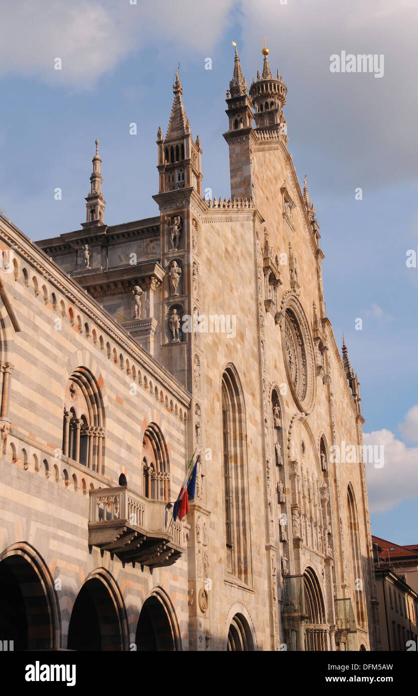 Exterior view of Cathedral in Como town centre Lake Como Lombardy ...