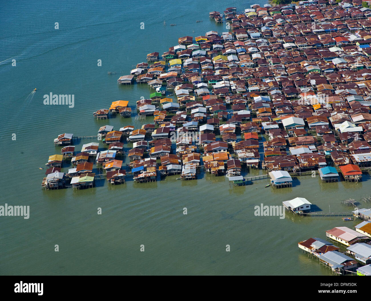 Water village, Sandakan. Sabah, Borneo island, Malaysia Stock Photo ...