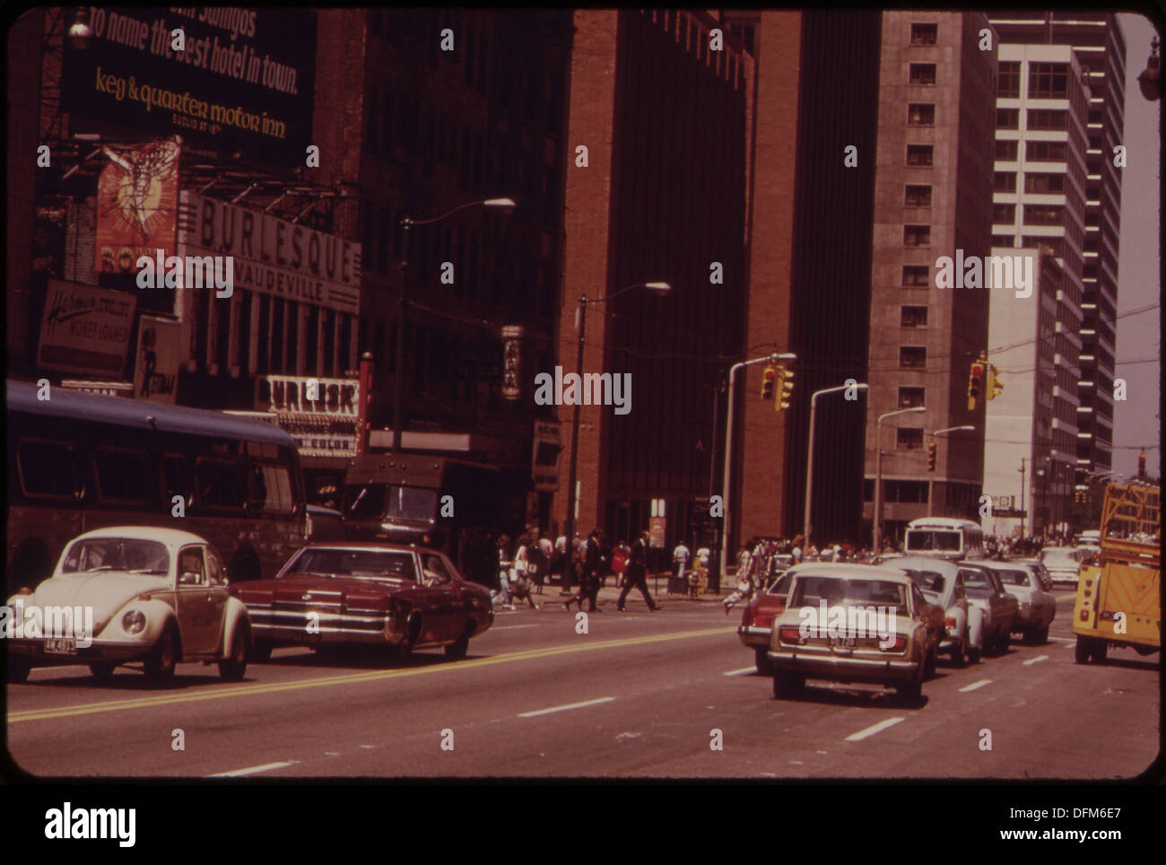NEW BUILDING AND OLD SIGNS ON EAST 9TH STREET 550139 Stock Photo - Alamy