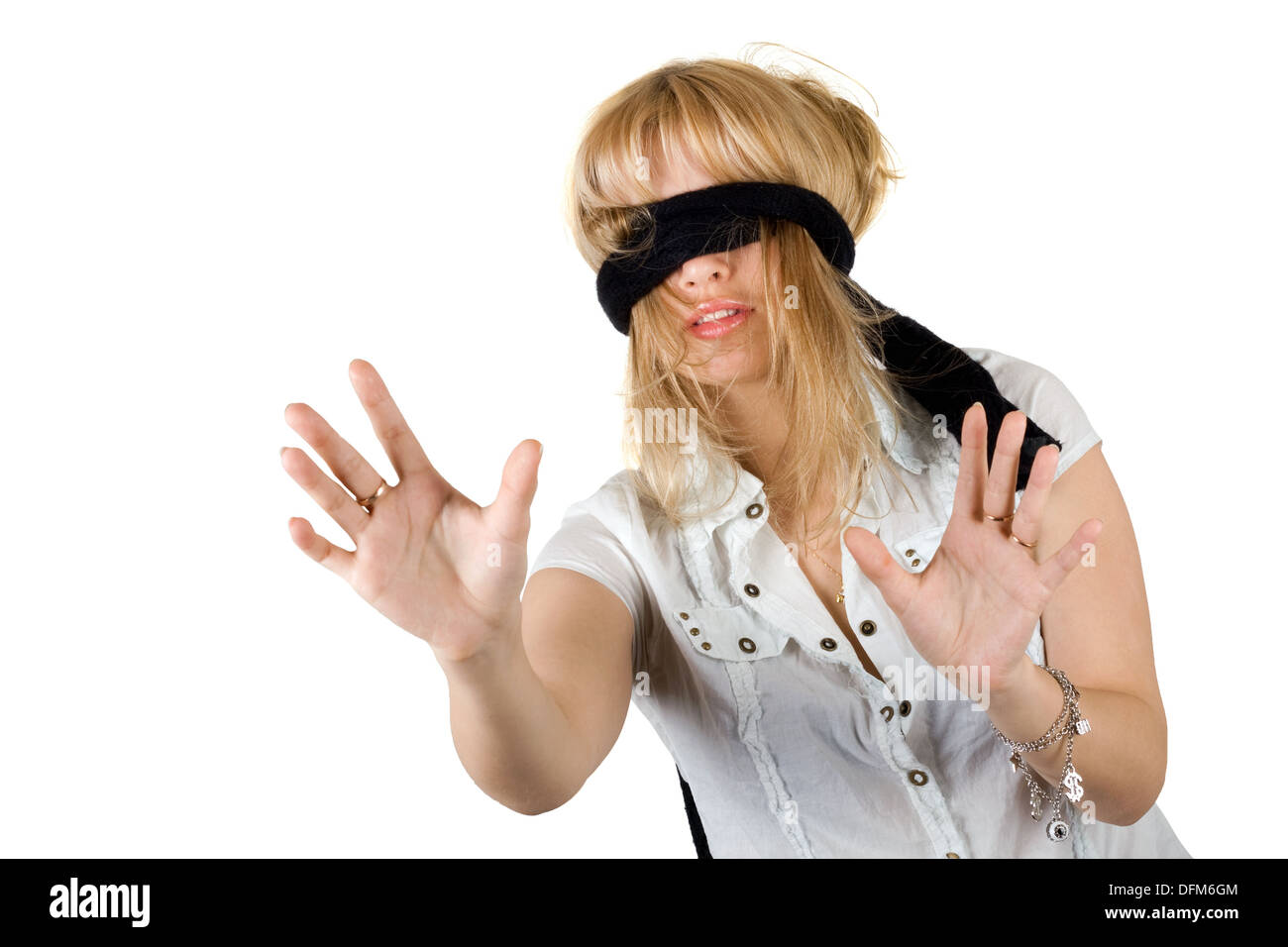 Blindfold Cut Out Stock Images & Pictures - Alamy