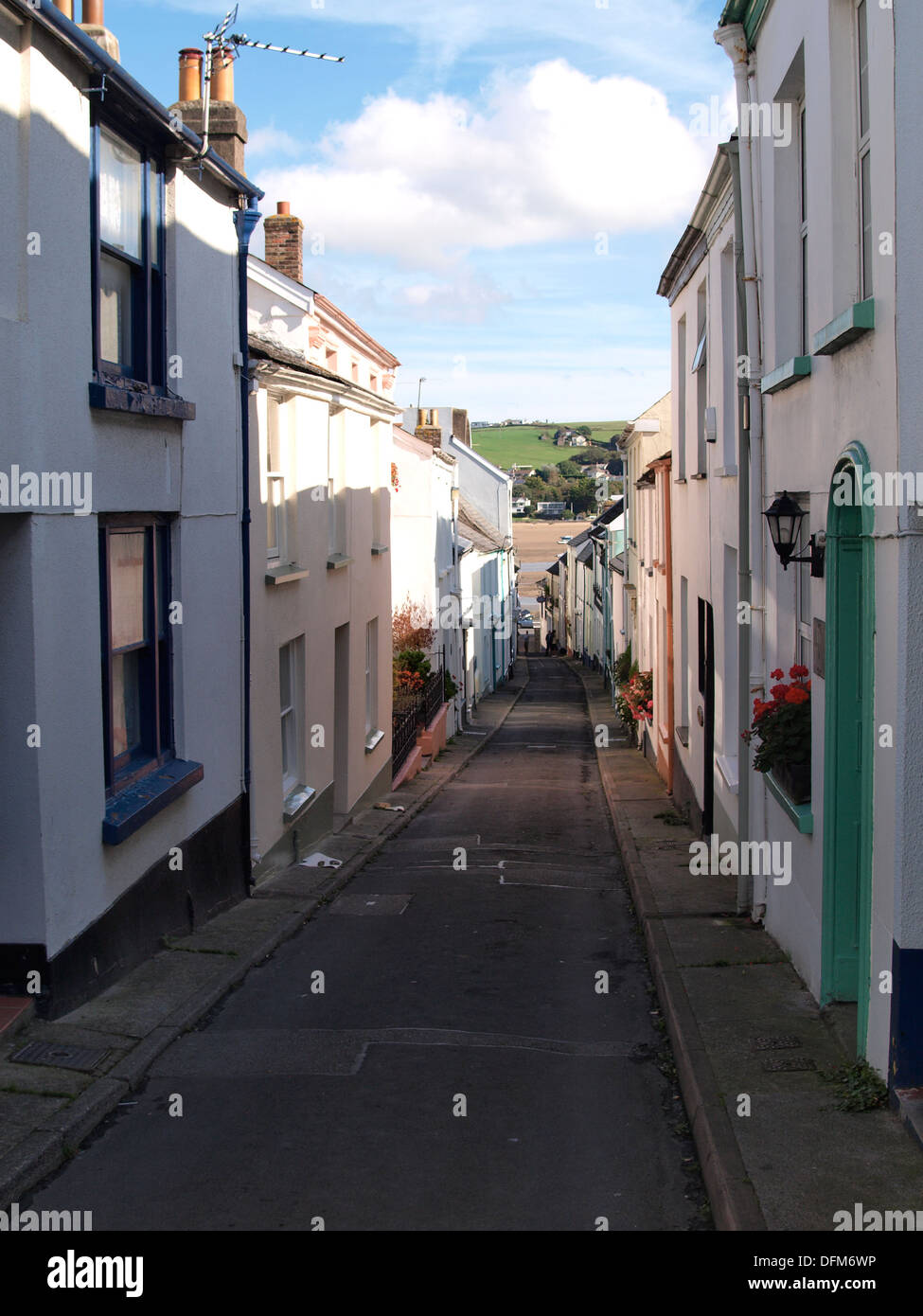 Narrow street, Appledore, Devon, UK Stock Photo - Alamy