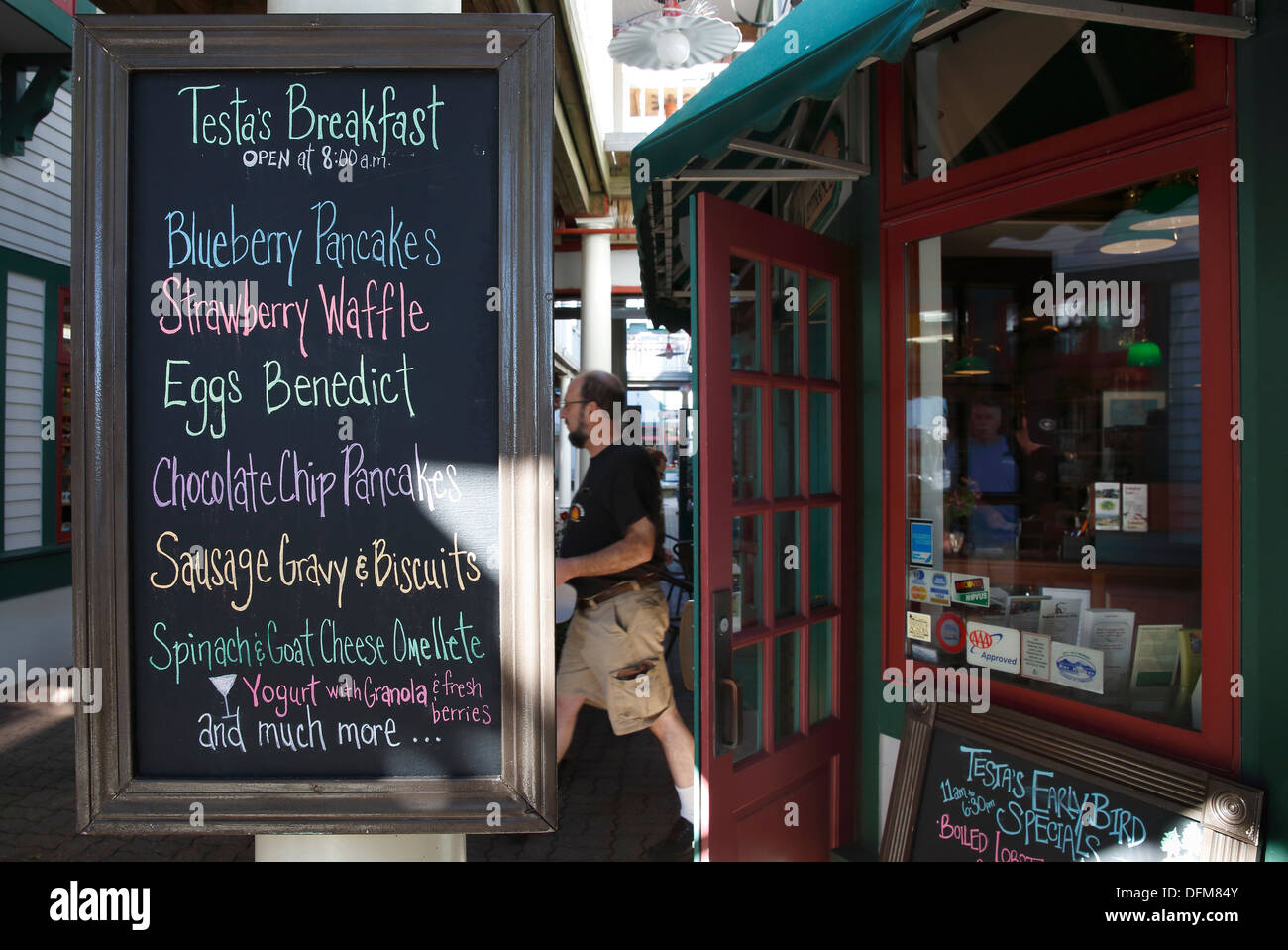 Restaurant menu, Bar Harbor, Maine, USA Stock Photo - Alamy
