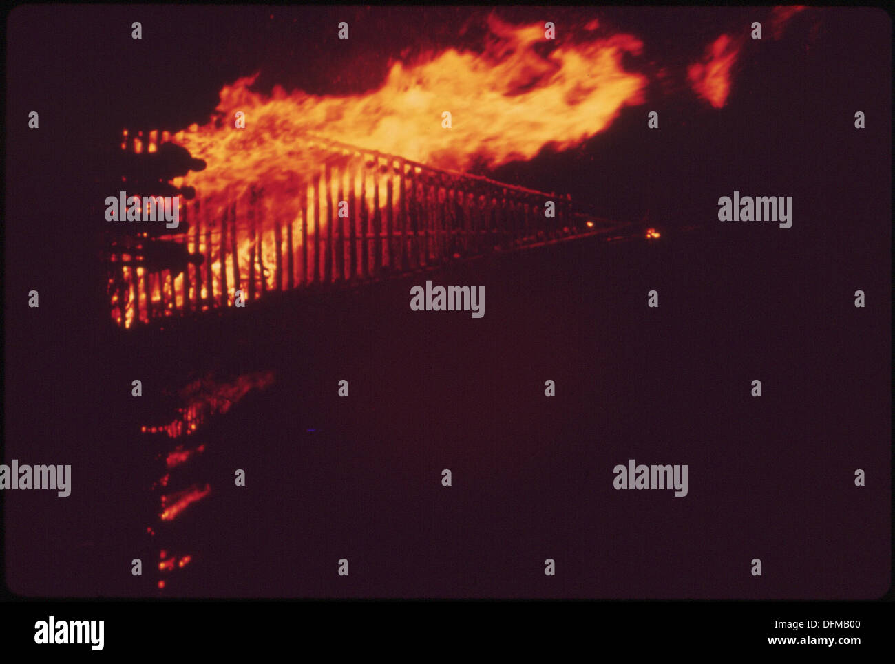 This photograph shows a Christmas Eve bonfire, a long-standing ...