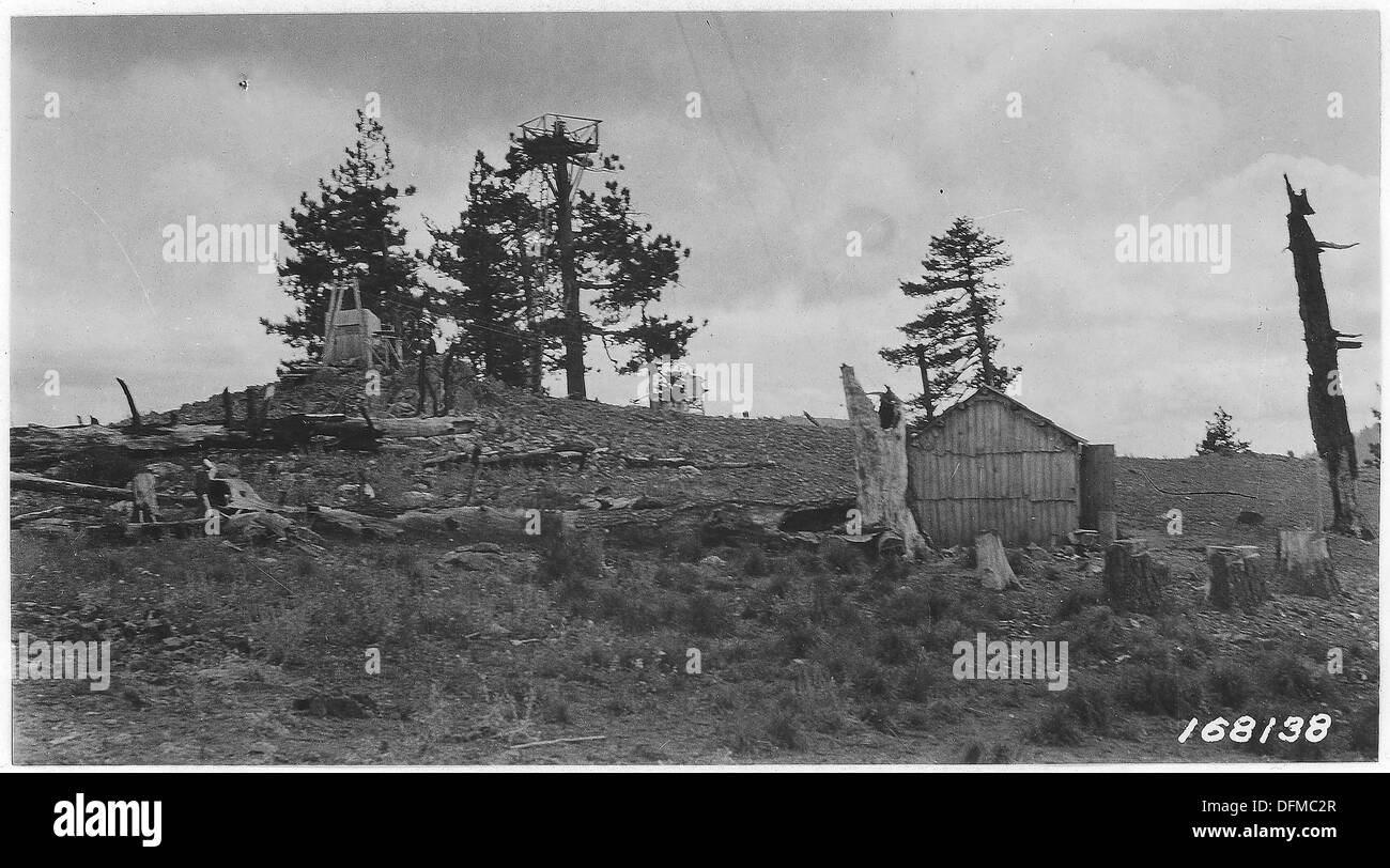 A photograph taken in 1922 from the top of Yellowjacket Butte in Crater ...