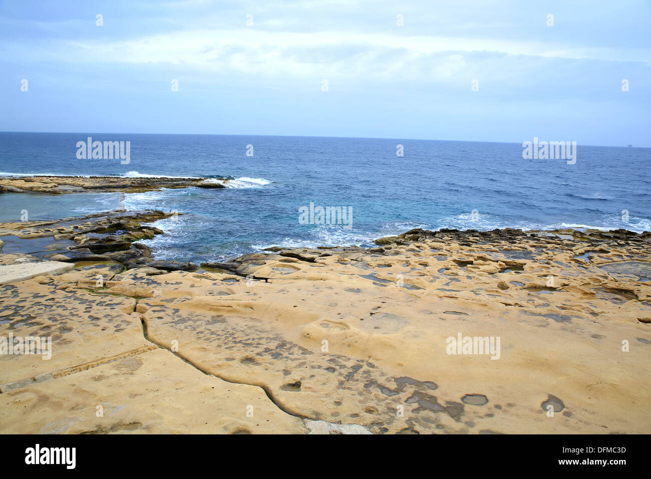 A misty ocean horizon in Malta Stock Photo - Alamy