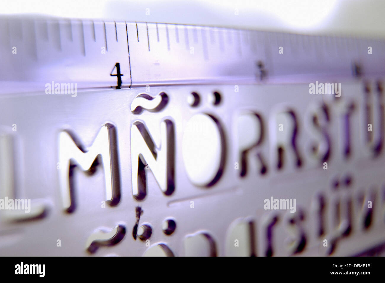 Stencil alphabet ruler hi-res stock photography and images - Alamy