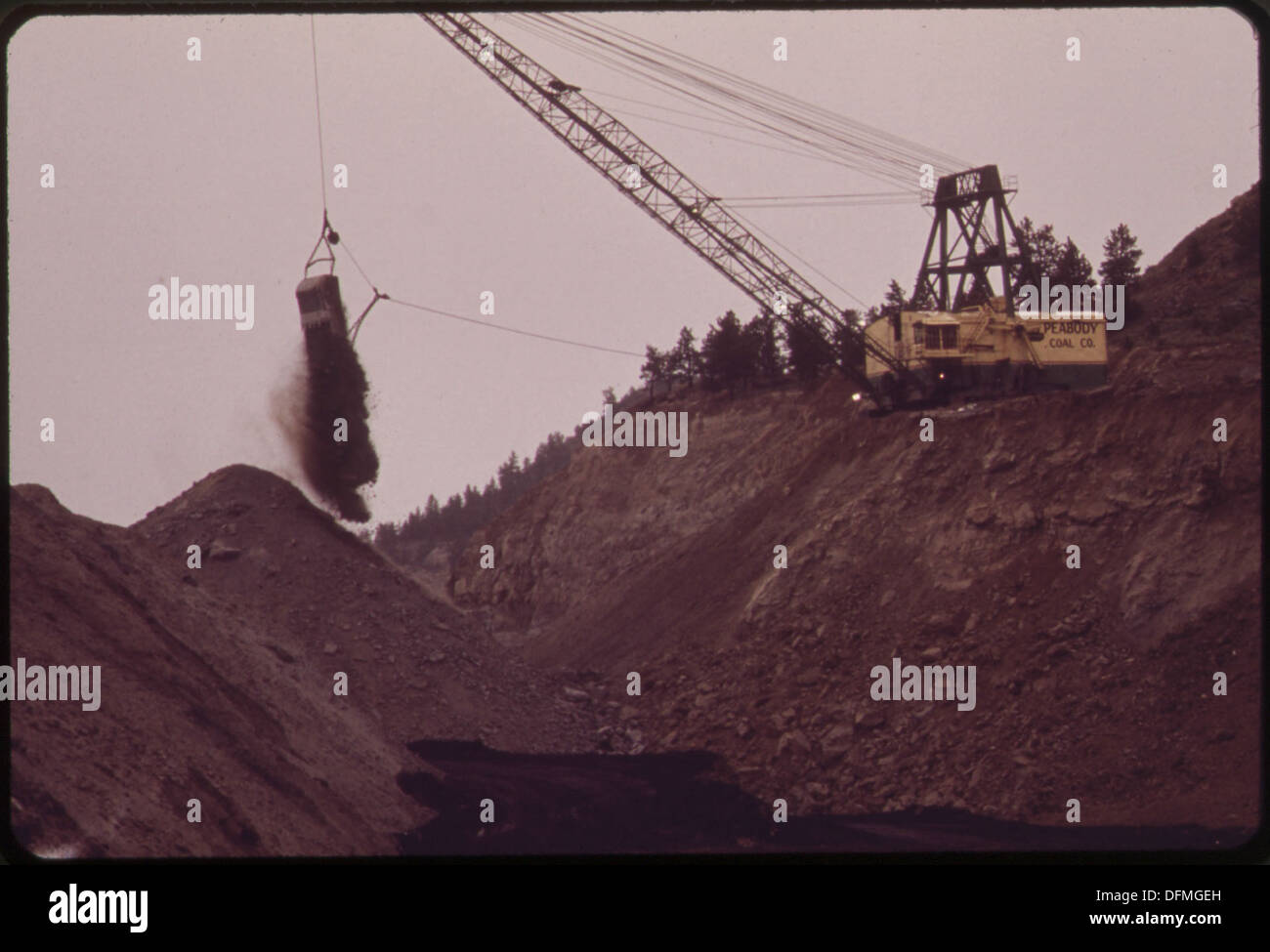 The Peabody Coal Company strip mine south of Colstrip is depicted ...