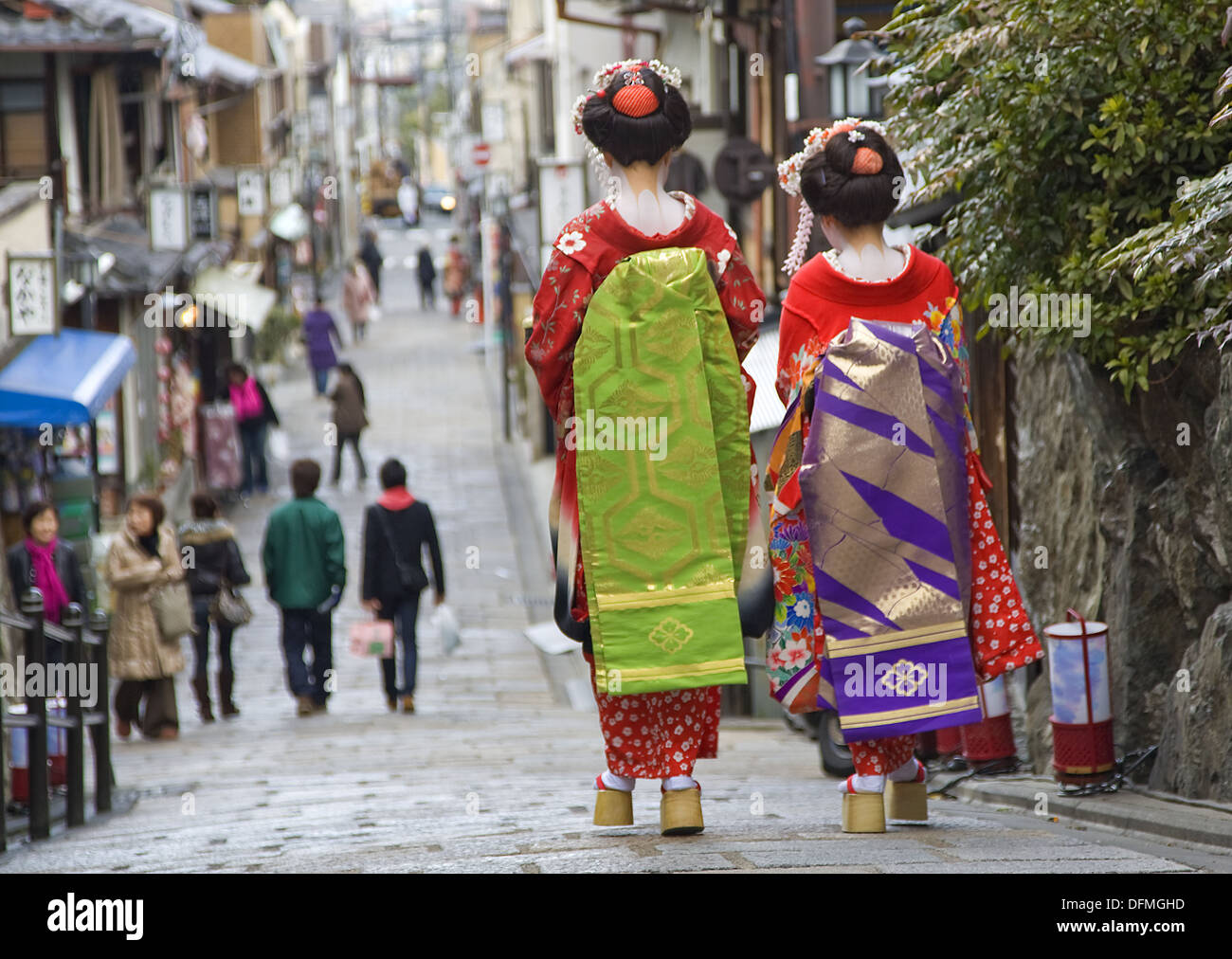 Gion district two geishas hi-res stock photography and images - Alamy