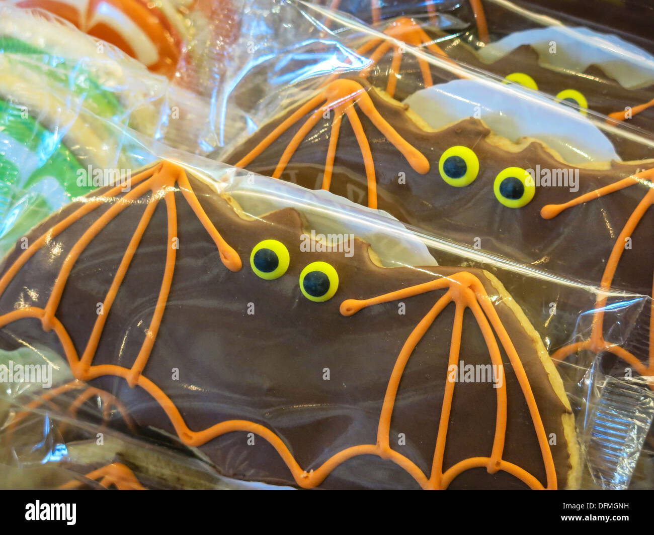 Halloween Bat Cookie Display, NYC Stock Photo - Alamy