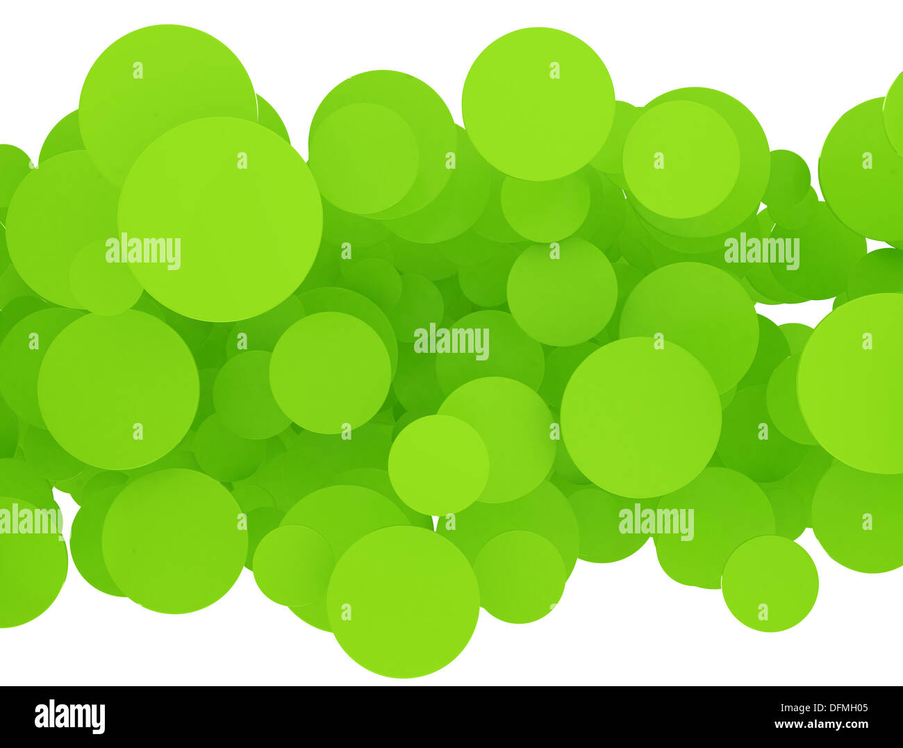 Abstract green circles on white background Stock Photo - Alamy