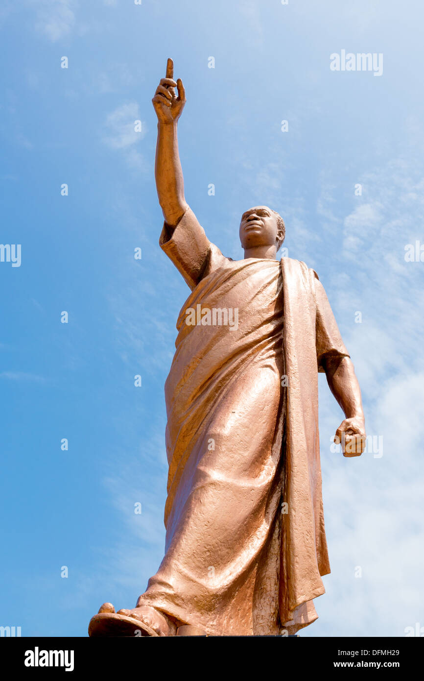 The statue of the former president Kwame Nkrumah of Ghana, the father ...
