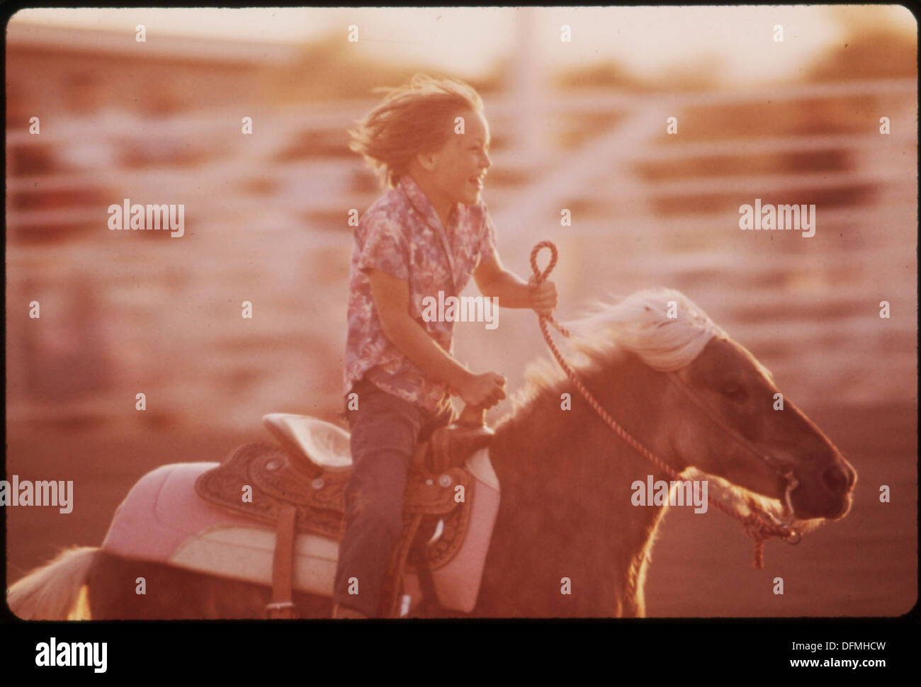 This photograph captures a performer at the annual Junior Rodeo held on ...
