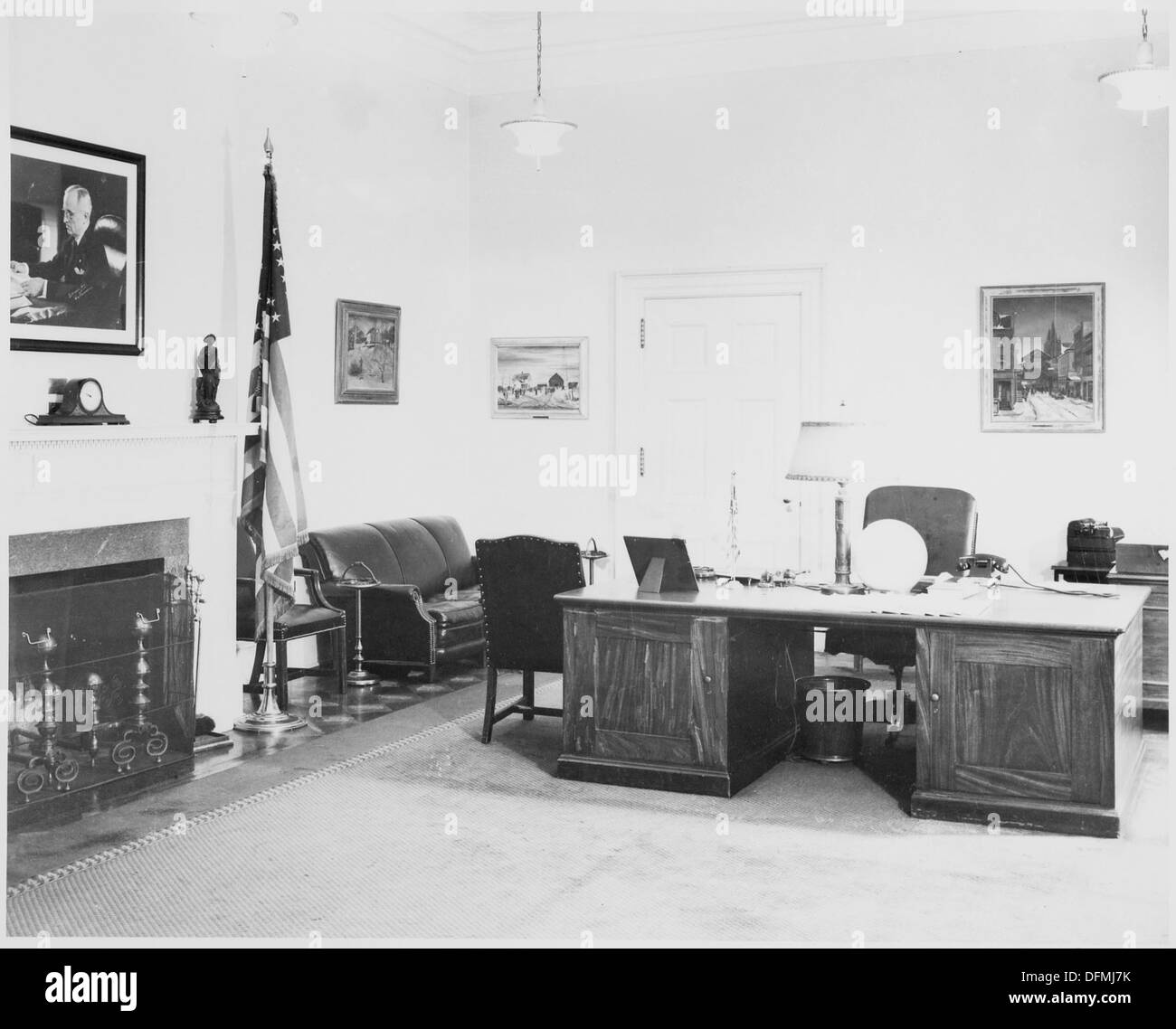 A photograph showcasing an office inside the White House, highlighting ...