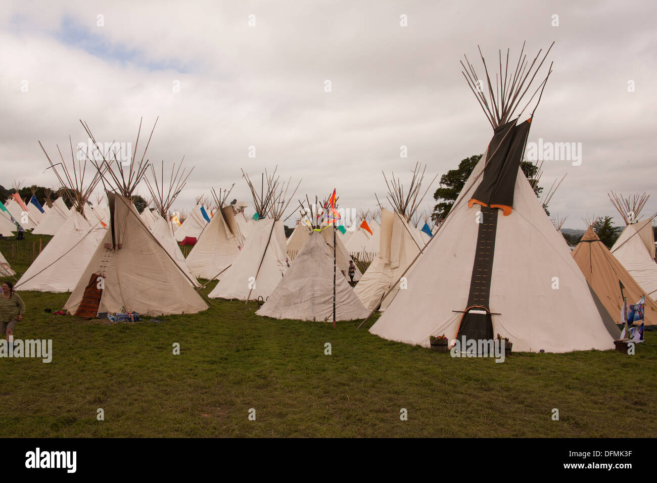 Tipi or Teepee field at the Glastonbury Festival 2013, Somerset ...