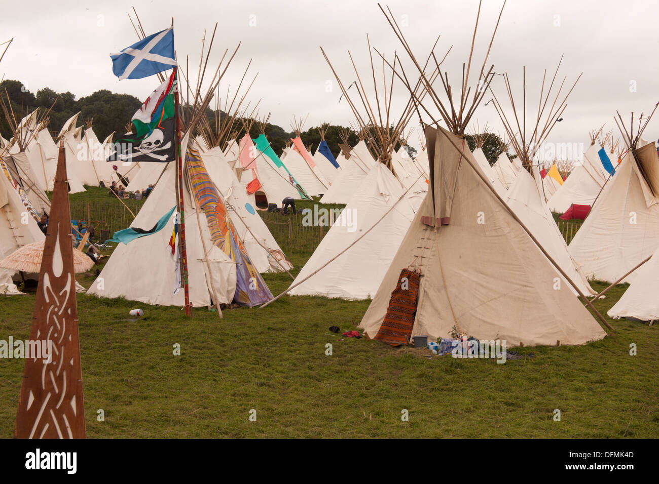 Tipi or Teepee field at the Glastonbury Festival 2013, Somerset ...
