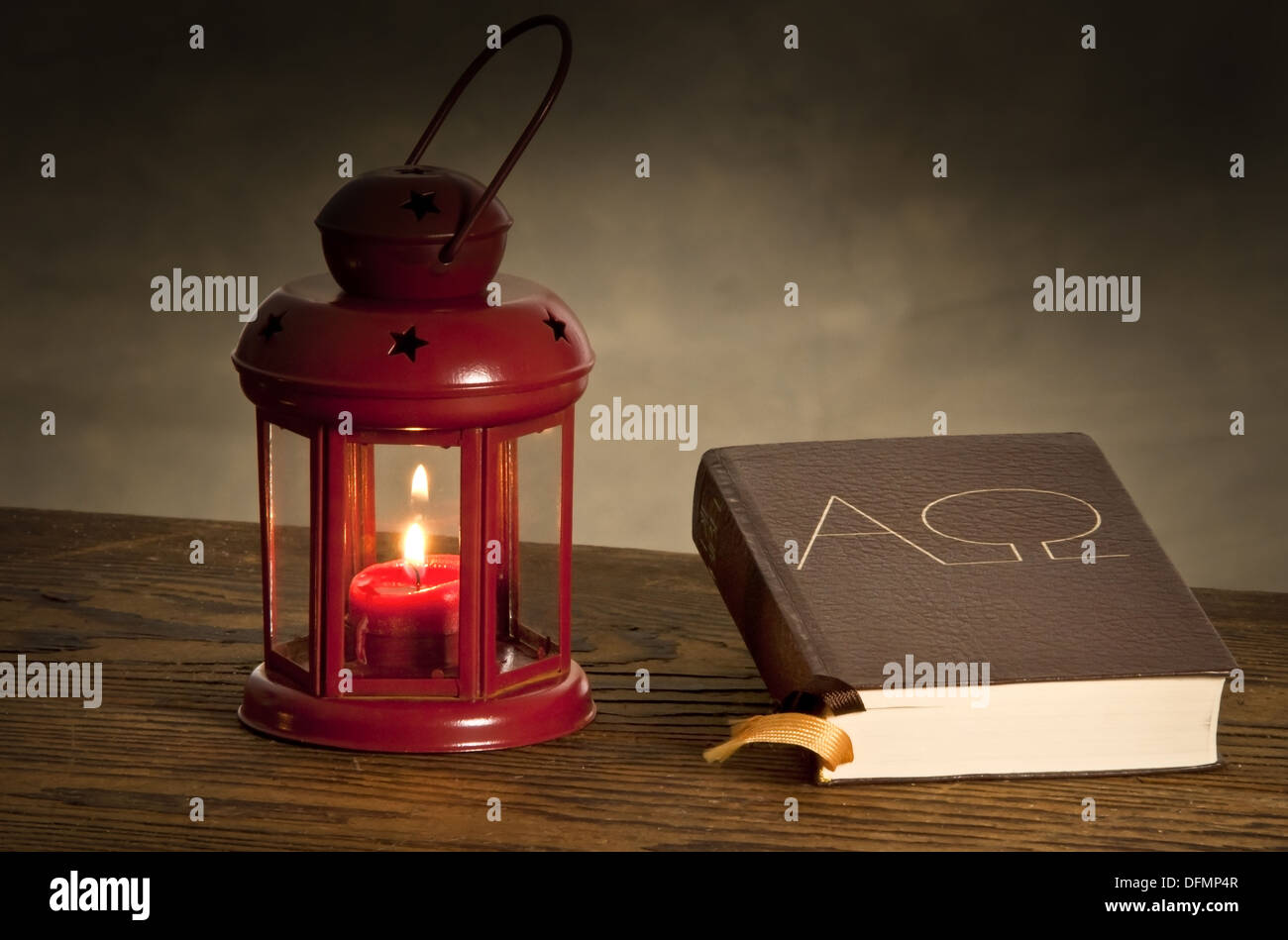 lantern with bible Stock Photo - Alamy