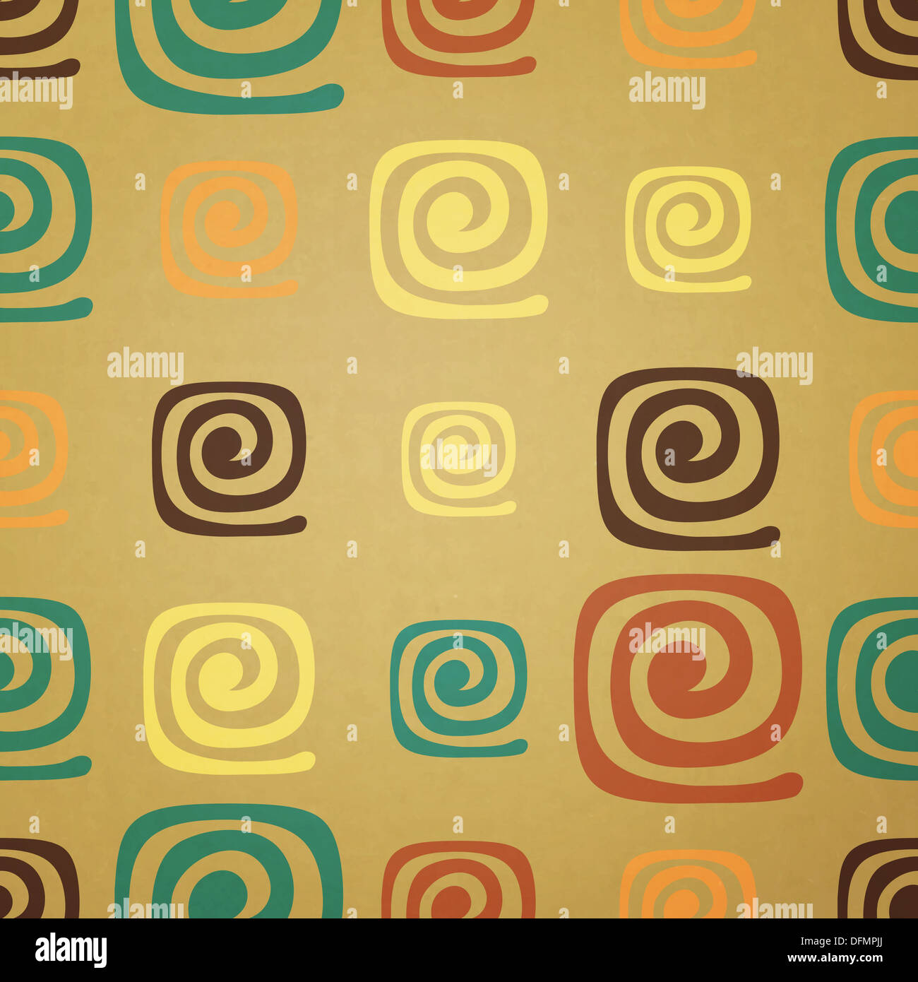 seamless pattern with colored spiral symbol can use like retro ...