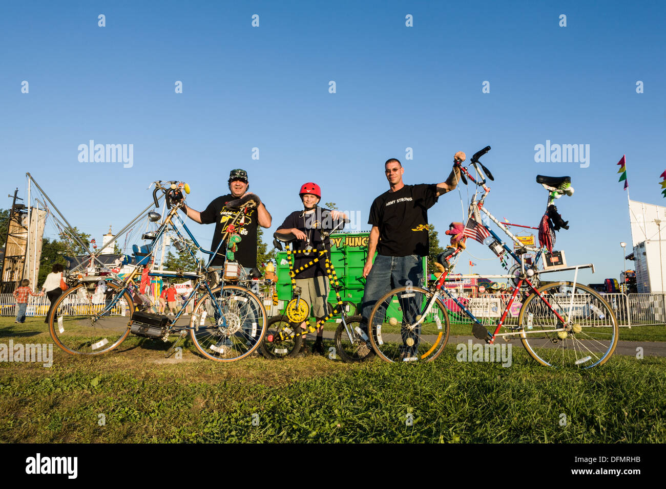 Three guys with their modified bicycles, Great New York State Fair ...