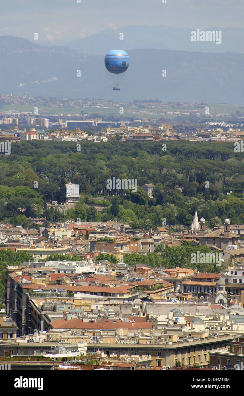 Hot air balloon overview of the city. Rome. Italy Stock Photo - Alamy