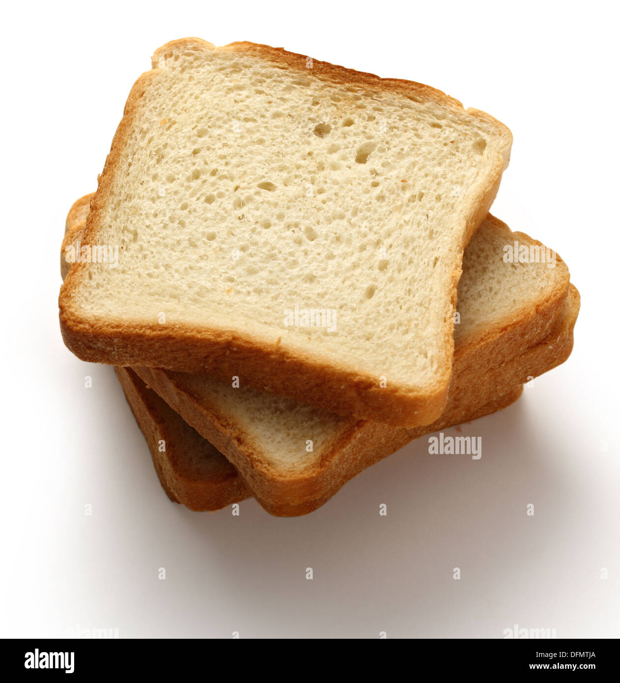 Bread slices on white background Stock Photo - Alamy