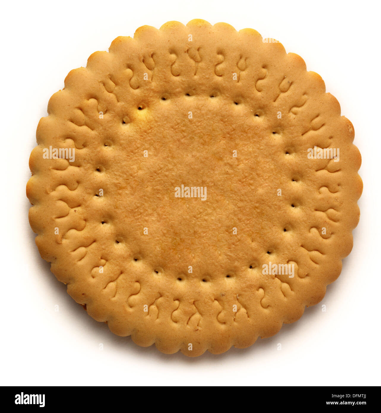 Round biscuit on white background Stock Photo - Alamy
