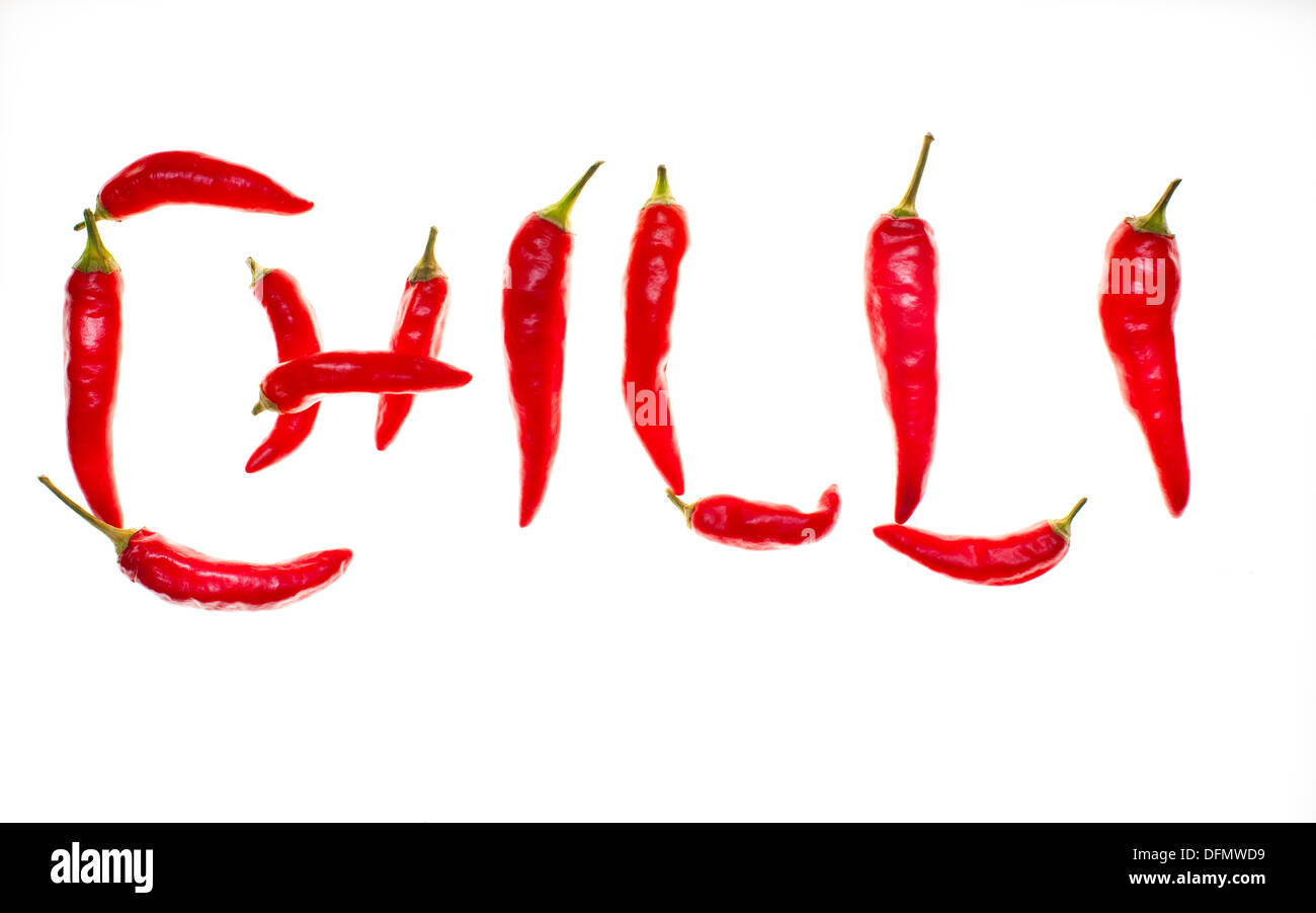 Chilli word hi-res stock photography and images - Alamy