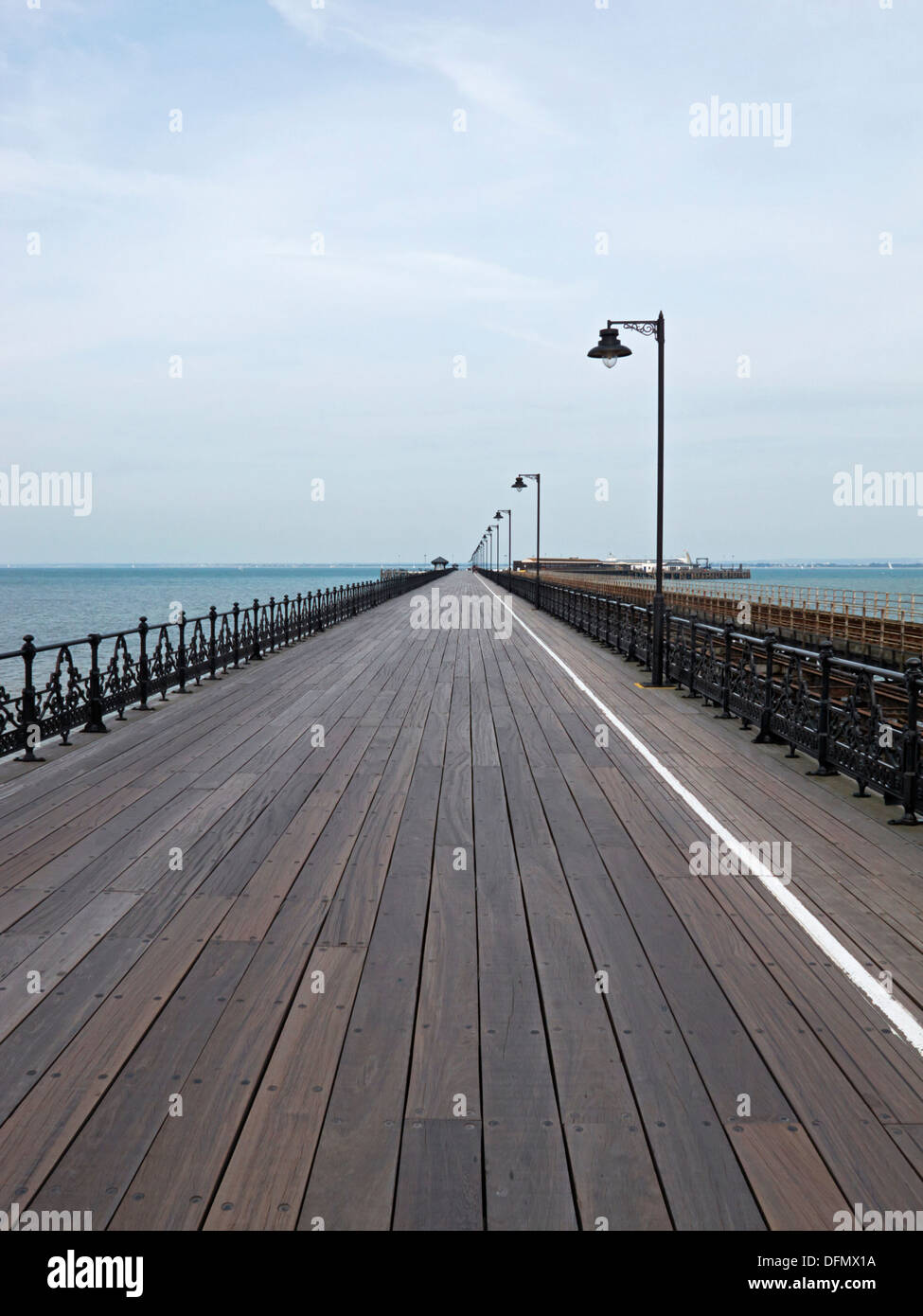 Isle of Wight Ryde pier which is open to pedestrians, cars and a train ...